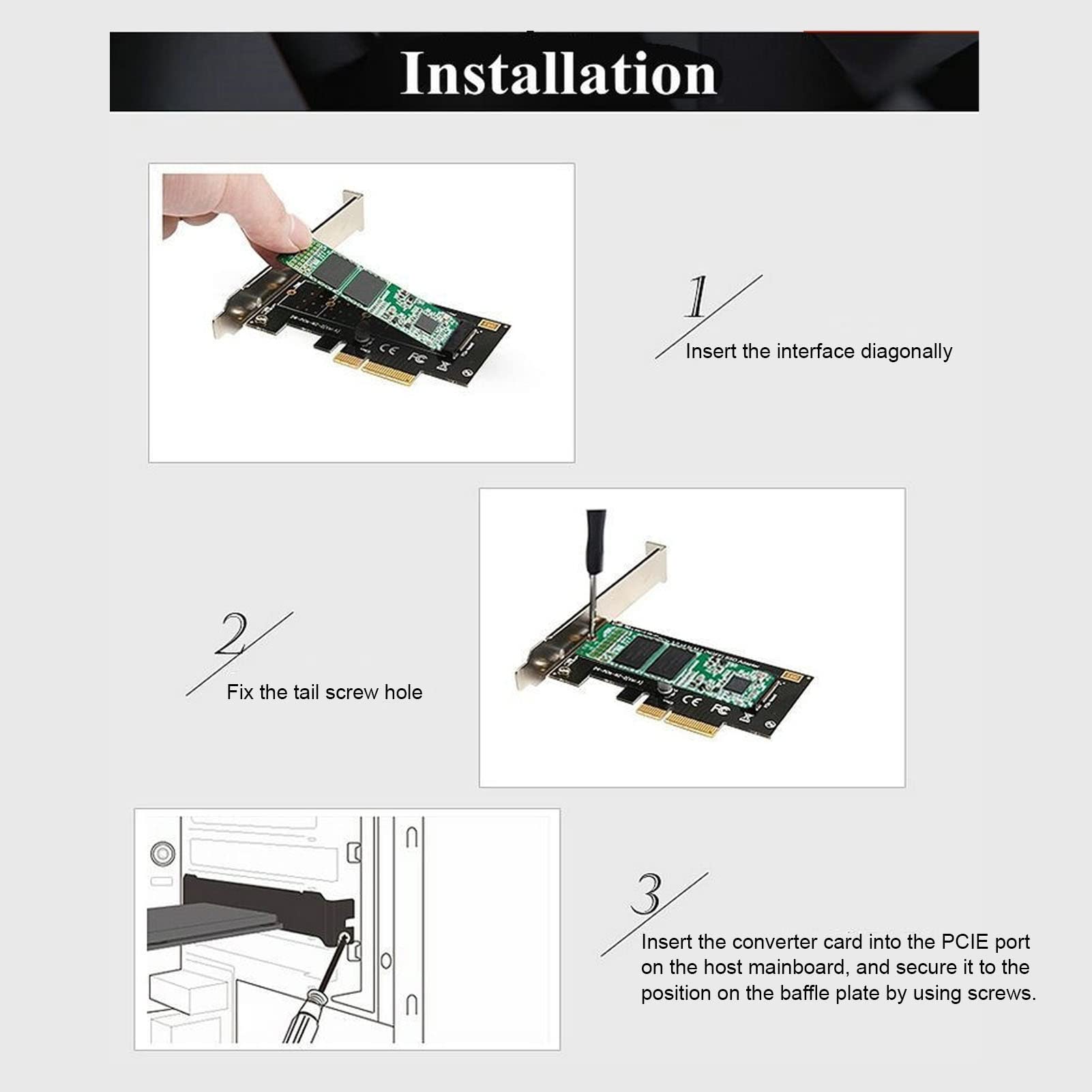 Zyyini Nvme M.2 to Pcie3.0 4X High-Speed Expansion Adapter Card M Key Ngff Ssd Conversion Card，Fast Heat Dissipation， Supports 2280, 2260, 2242, 2230 Solid State Drives(X4)