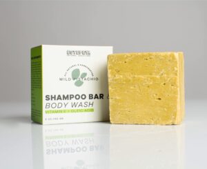 estepeta | shampoo bar | natural hair and skin wash | all-in-one cleanser | wild pistachio | 100% vegan | 5.29oz