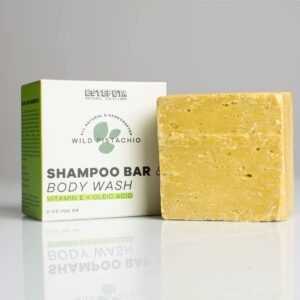 ESTEPETA | Shampoo Bar | Natural Hair and Skin Wash | All-in-one Cleanser | Wild Pistachio | 100% Vegan | 5.29oz