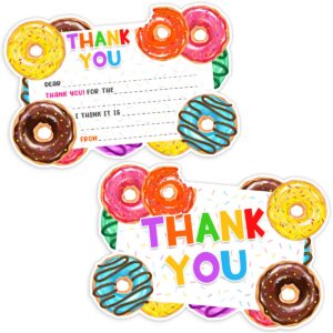 simimi art donut kids thank you cards, fill in thank you notes for kid, 30 thank you cards 30 envelopes