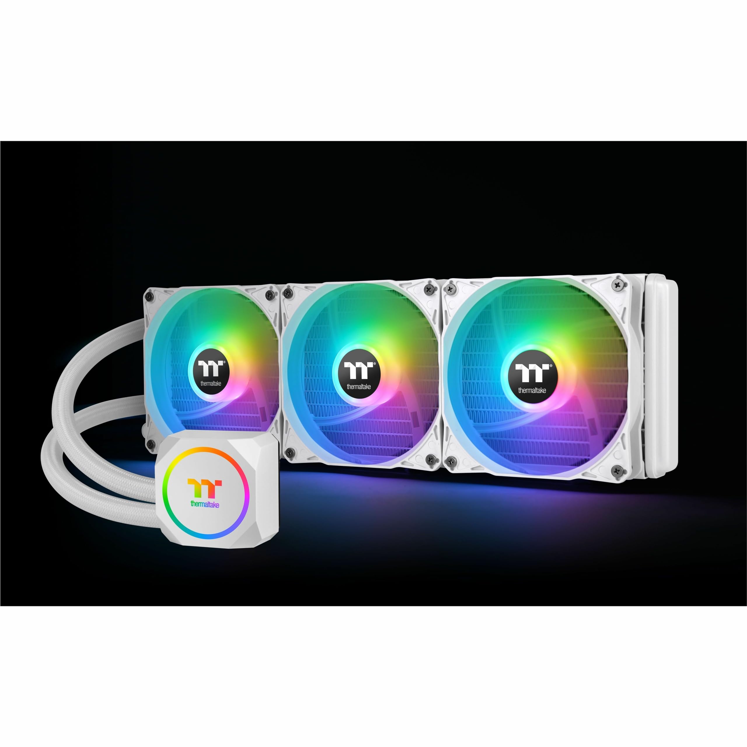 Thermaltake TH360 ARGB Motherboard Sync Snow Edition Intel LGA1700 Ready/AM5/AMD All-in-One Liquid Cooling System 360mm High Efficiency Radiator CPU Cooler CL-W302-PL12SW-B, White