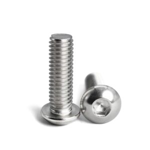 m8 x 10mm button head socket cap screws bolts, 304 stainless steel, bright finish, metric allen hex drive, fully threaded, 25pcs