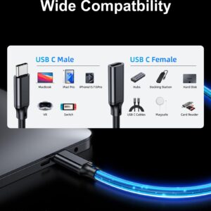 USB C Extension Cable 10FT,USB 3.1 10gbps Male to Female Type C 5A PD100W Fast Charging Cable 4K Video Compatible with Switch,MacBook Pro/Air,iPad Pro,Dell XPS,Surface Book,PSVR2,USB C Hub,iPhone 15