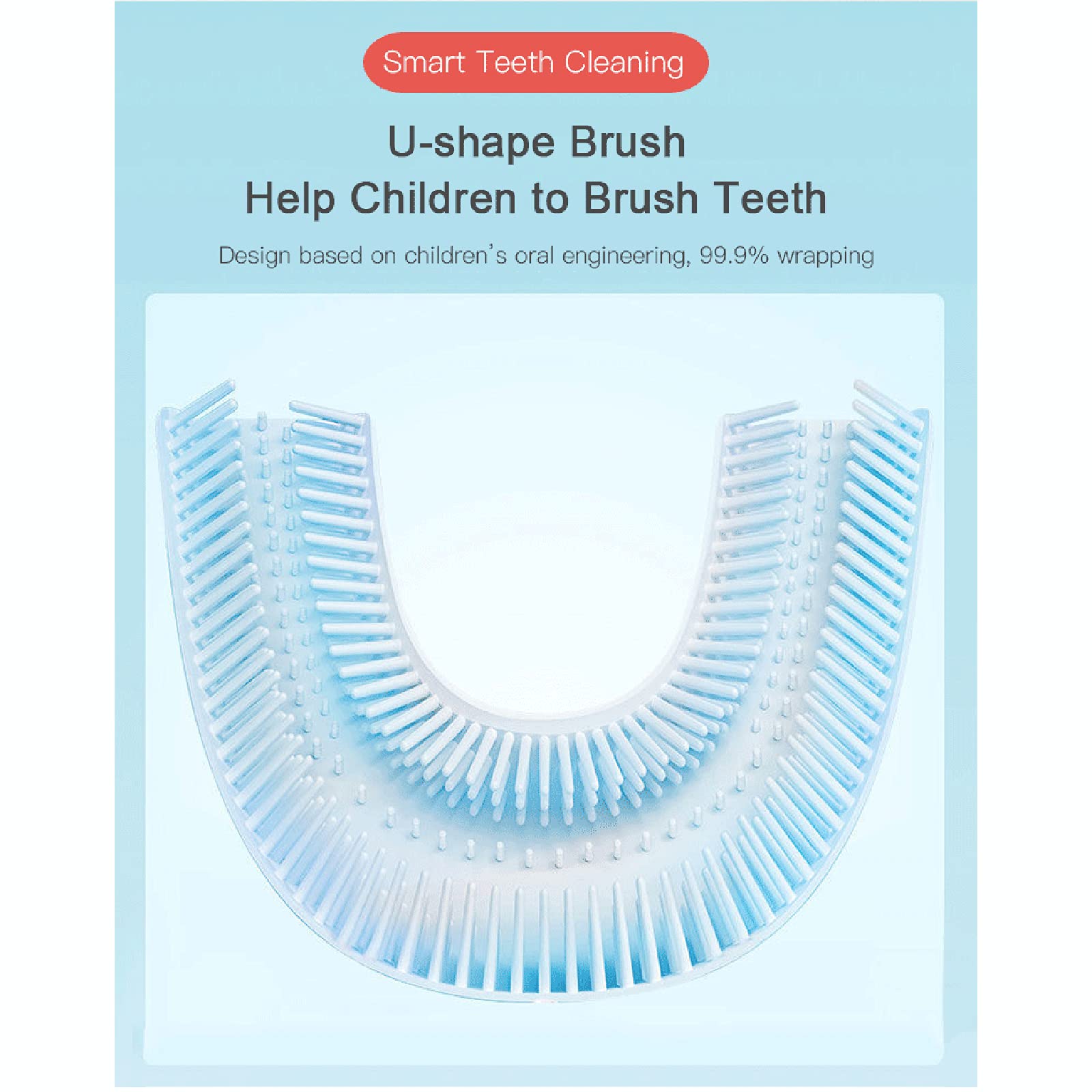 Simayixx Toothbrush Oral CareKids U Shaped Toothbrush with Silicone Brush Head Whitening Massage Toothbrush Whole Mouth Toothbrush with Handle for Kids 1-12 Years Old(B)