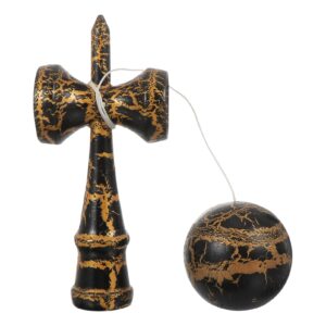 kisangel wooden kendama ball toy kendama cup toy wooden catch game japanese traditional wooden toy hand- eye coordination toy ( black )