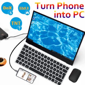 HONGO Touchscreen Portable Monitor for Laptop Computer Travel Monitor HDMI USB C FHD 1080P 14” Dual Screen with Speakers for Macbookpro Phone Switch