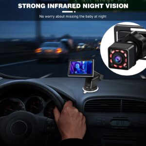 Naradoo Baby Car Camera with 10 LED Lights 1080P Baby Car Monitor Rear Facing Seat with 5 Inch Baby Car Mirror with Wide Clear View and Night Vision to Observe Baby's Movement