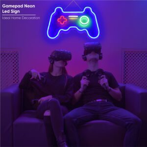 Gaming Controller Neon Sign | 16 x 10.8 Inch LED Light Sign for Wall Decor, Gaming Room, & Bedroom | Playstation or Xbox Gamer Decorations for Kids, Teens, Adults