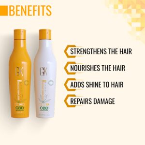 GK HAIR Global Keratin Hemp Shampoo and Conditioner Sets (8.11 Fl Oz/240ml) Hydrating Strengthening Damaged Repair Provides Nourishing & Shine Infused with Natural Organic Vegan Sulfate Paraben Free