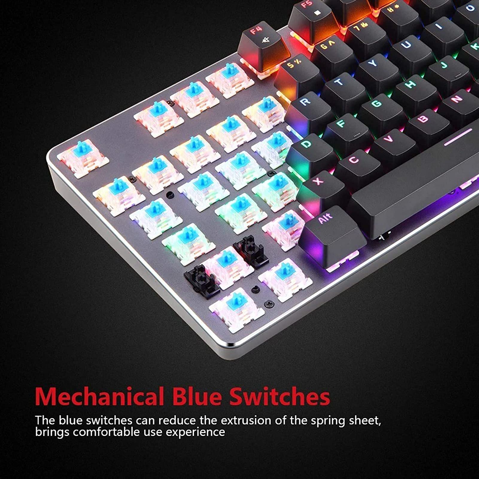 XYLXJ RGB Compact Gaming Keyboard, USB Wired 104 Keys Gaming Keyboard LED Backlit Gaming Keyboard for Laptop PC Computer Game and Work