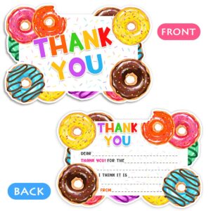 Simimi art Donut Kids Thank You Cards, Fill In Thank You Notes For Kid, 30 Thank You Cards 30 Envelopes