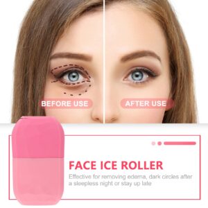 Beaupretty Facial Massage Ice Roller Skin Care Cooling Anti- Wrinkles Skin Care Eye Roller Skin Care Tool for Wrinkles Reduce Puffiness (Pink)