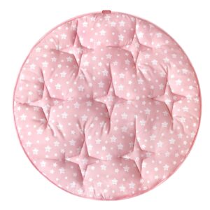 moonsea round kids play mat pink star nursery rug for baby girl, soft crawling non slip cushion play mat for children toddlers bedroom and princess pop up play tent, diameter 40''