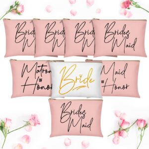 8 pcs bridesmaids makeup bag bridesmaid gifts bag wedding bridal makeup bag matron of honor bag bridesmaid cosmetic bag for women brides bridesmaids wedding party(lovely pattern)