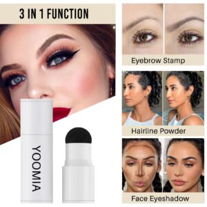 YOOMIA Eyebrow Stamp Stencil Kit Eyebrow Stamp Shaping Kit Waterproof Brow Stamp Hairline Shadow Powder (Dark Brown)