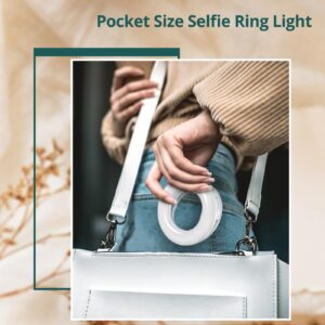 ATUMTEK Selfie Ring Light for Phone with 3 Light Temperatures, Portable Rechargeable Clip-on Ring Light with 48 LEDs for Mobile, Laptop, Zoom Meeting, Makes up, Video Calls, Streaming, Selfies