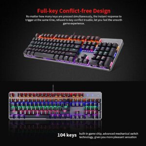 XYLXJ RGB Compact Gaming Keyboard, USB Wired 104 Keys Gaming Keyboard LED Backlit Gaming Keyboard for Laptop PC Computer Game and Work