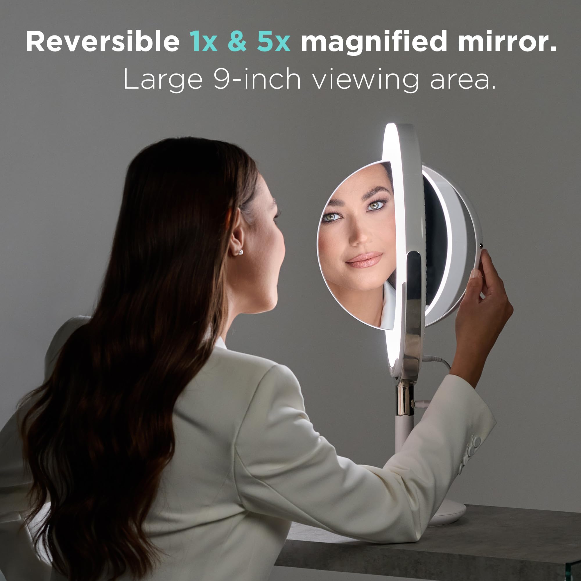 Ilios Lighting Beauty Ring Light - All-in-One Makeup Mirror & Ring Light co Created with Makeup by Mario / Mario Dedivanovic Ideal for Makeup Artists, Content Creators & Beauty Lovers