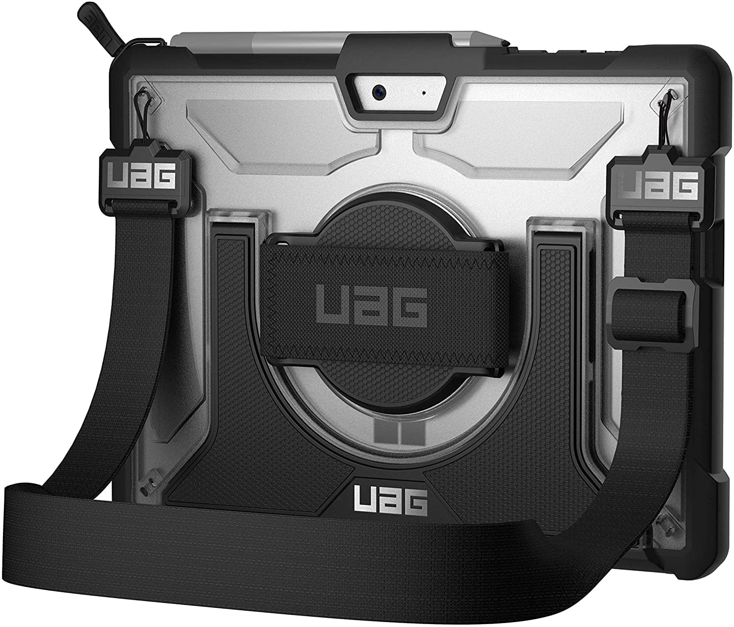 UAG Microsoft Surface Go 3 / Surface Go 2 Case [10.5-inch screen] with Hand Strap & Shoulder Strap Plasma, Ice & Microsoft Surface Go 3 / Surface Go 2 Tempered Glass Anti-Fingerprint & Scratch Resista