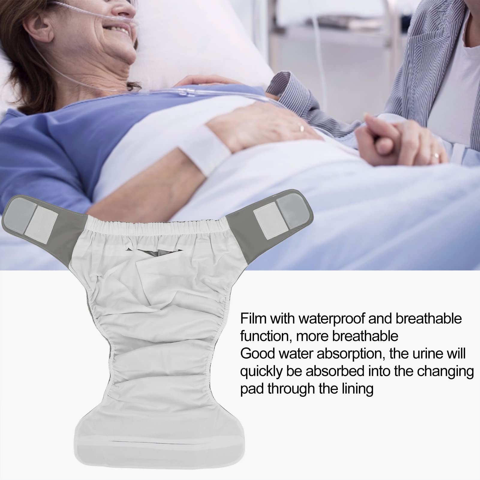 Cloth Adult Diaper, Good Absorption Breathable Reusable Adult Nappy Soft Comfortable for The Elderly for Pregnant Women for The Disabled