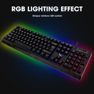 ZADEZ Membrane Gaming Keyboard - G-850K - PC Gaming Keyboard, RGB LED Backlit Keyboard with Multimedia Keys for Windows, Laptop, PC Gamers, Black