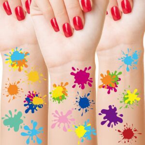 144 pieces artist party paint splash tattoos artist paint temporary tattoos for art paint party favors creative birthday party decoration supplies apparel accessories