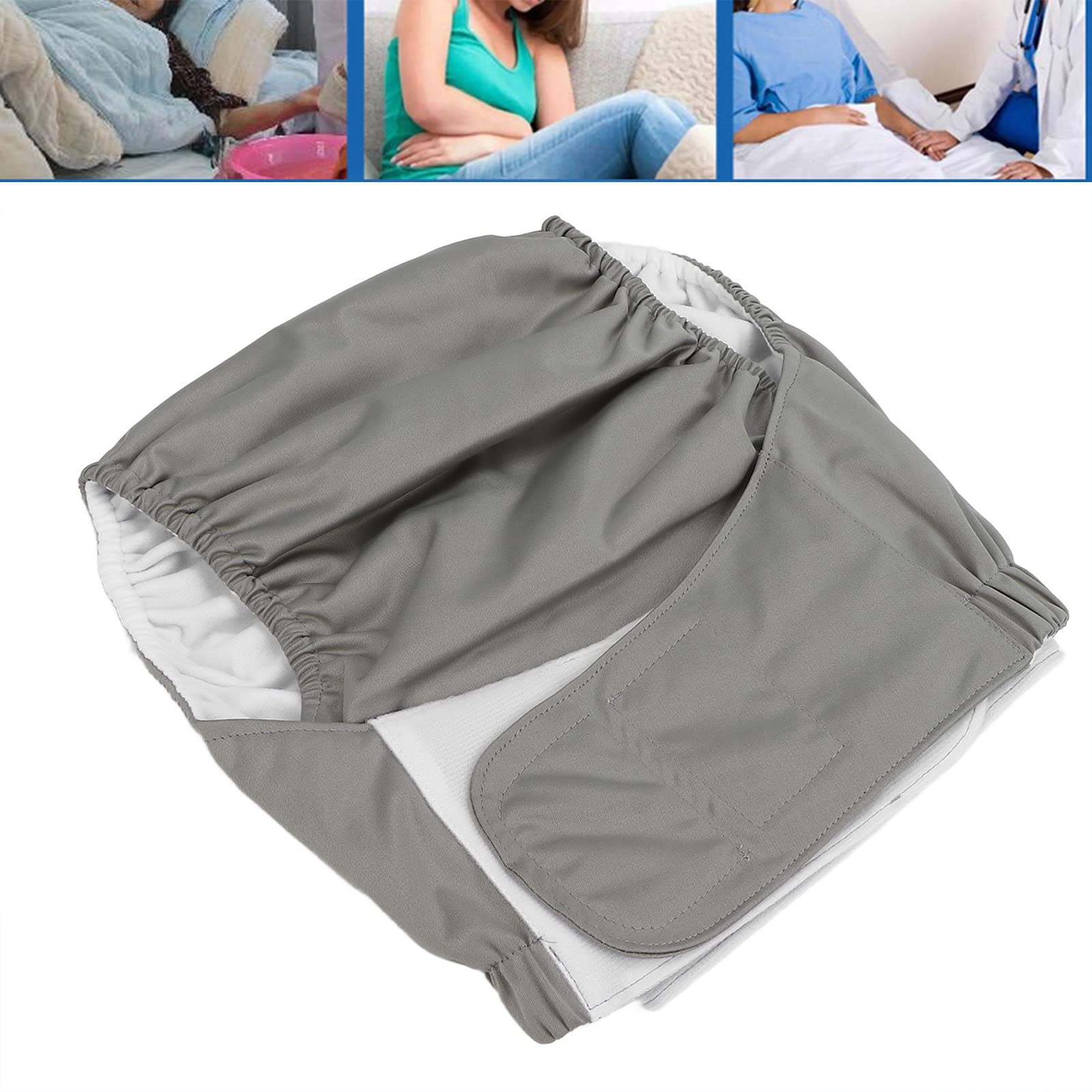 Cloth Adult Diaper, Good Absorption Breathable Reusable Adult Nappy Soft Comfortable for The Elderly for Pregnant Women for The Disabled