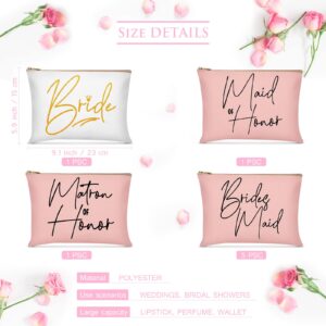 8 Pcs Bridesmaids Makeup Bag Bridesmaid Gifts Bag Wedding Bridal Makeup Bag Matron of Honor Bag Bridesmaid Cosmetic Bag for Women Brides Bridesmaids Wedding Party(Lovely Pattern)