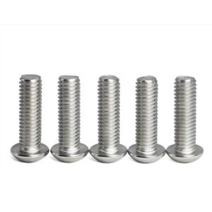 M8 x 10mm Button Head Socket Cap Screws Bolts, 304 Stainless Steel, Bright Finish, Metric Allen Hex Drive, Fully Threaded, 25PCS