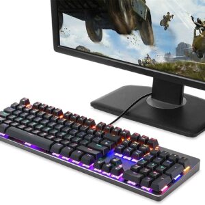 XYLXJ RGB Compact Gaming Keyboard, USB Wired 104 Keys Gaming Keyboard LED Backlit Gaming Keyboard for Laptop PC Computer Game and Work