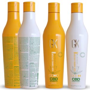 GK HAIR Global Keratin Hemp Shampoo and Conditioner Sets (8.11 Fl Oz/240ml) Hydrating Strengthening Damaged Repair Provides Nourishing & Shine Infused with Natural Organic Vegan Sulfate Paraben Free