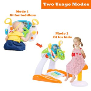 COLOR TREE Kids Toy Steering Wheel Pretend Play Ride on Car - Toddlers Simulate Driving Toys with Lights and Sounds - for Boys and Girls