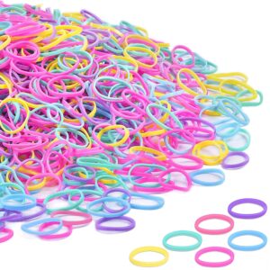 colored rubber hair bands, tsmaddts 1500pcs no-damage hair ties for kids' braids (1.3mm x 20mm)