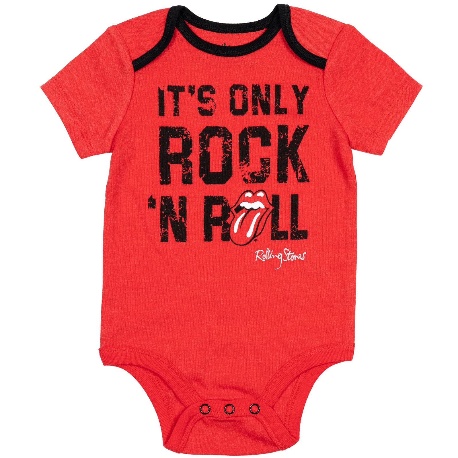 Rolling Stones Infant Baby Boys 3 Pack Bodysuits Red/Grey 24 Months