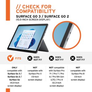 UAG Microsoft Surface Go 3 / Surface Go 2 Case [10.5-inch screen] with Hand Strap & Shoulder Strap Plasma, Ice & Microsoft Surface Go 3 / Surface Go 2 Tempered Glass Anti-Fingerprint & Scratch Resista