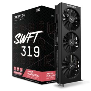 xfx speedster swft 319 amd radeon rx 6900 xt core gaming graphics card with 16gb gddr6 hdmi 3xdp, amd rdna 2 rx-69xtaqfd9