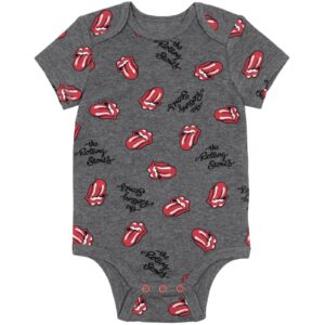 Rolling Stones Infant Baby Boys 3 Pack Bodysuits Red/Grey 24 Months