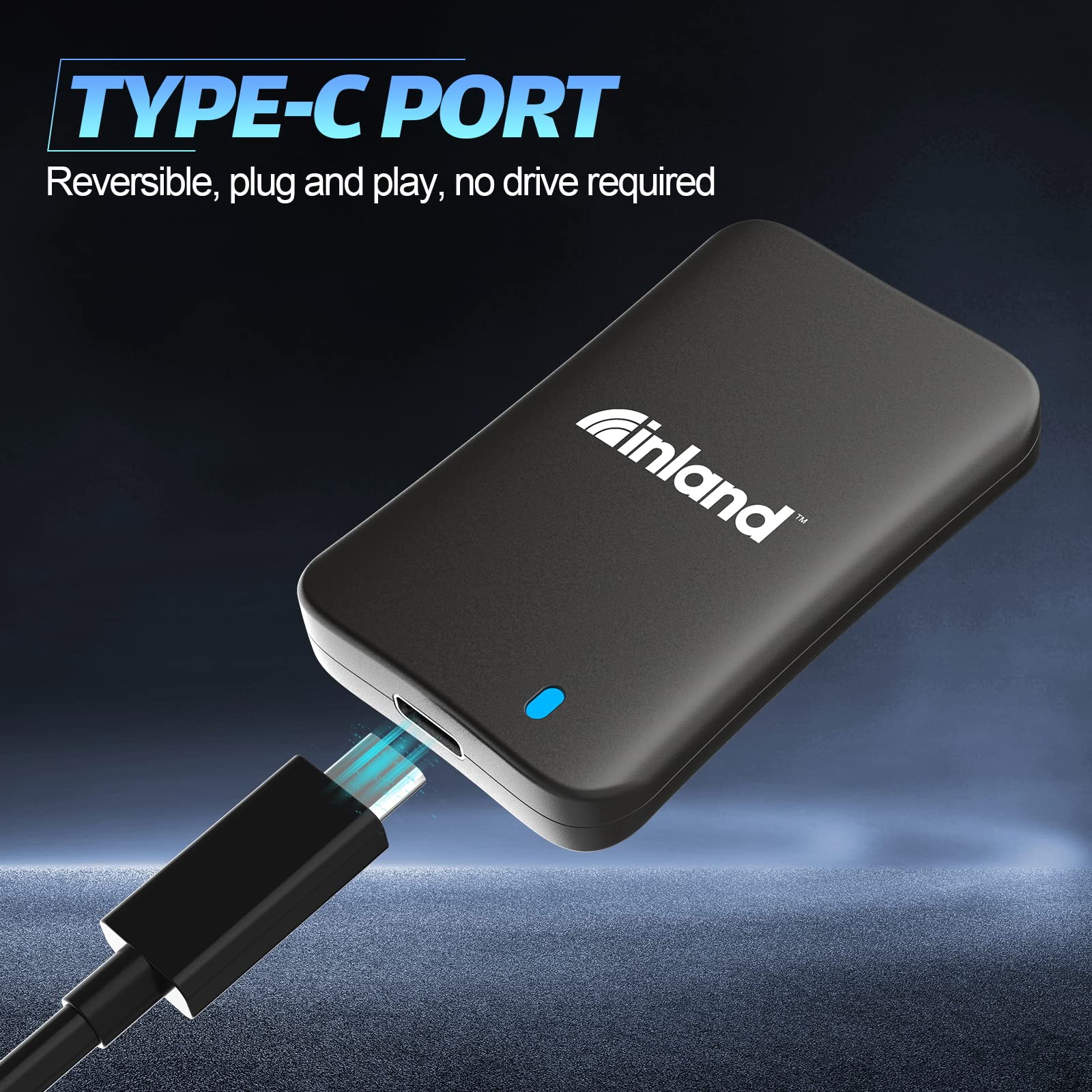 INLAND Platinum 1TB External SSD USB3.2 Type-C, Read/Write Speed up to 1100MB/s and 1000MB/s, Portable Solid State Drive with Type-C to C & Type-C to A Cable for PC/Laptop/Windows/Mac OS/ PS4/ PS5