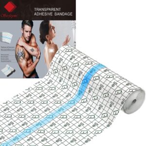 serfeymi tattoo aftercare waterproof bandage tattoo cover up tape transparent film dressing second skin bandage tattoo adhesive wrap for tattoo healing protection - 6 inch x 1.1 yard roll