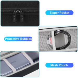 BOVKE Carrying Case for Anker 737 Power Bank (PowerCore 24K) Portable Charger 24,000mAh 3-Port 140W Anker 737 Travel Bag, Extra Mesh Pocket for Anker 737 Battery Charging Cables, Black (Case Only)