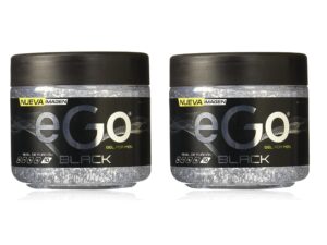 hair gel for men ego black (450ml) / male fragrance extra strong -pack of 2