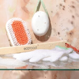 EcoTools Multi-Tasking Bath Brush, Citrus Infused Shower Brush, Long Ergonomic Handle & Soft Bristles, Back Scrubber, Gentle Exfoliating Bath Brush, Cleanses Hard To Reach Areas, Cruelty-Free, 1 Count