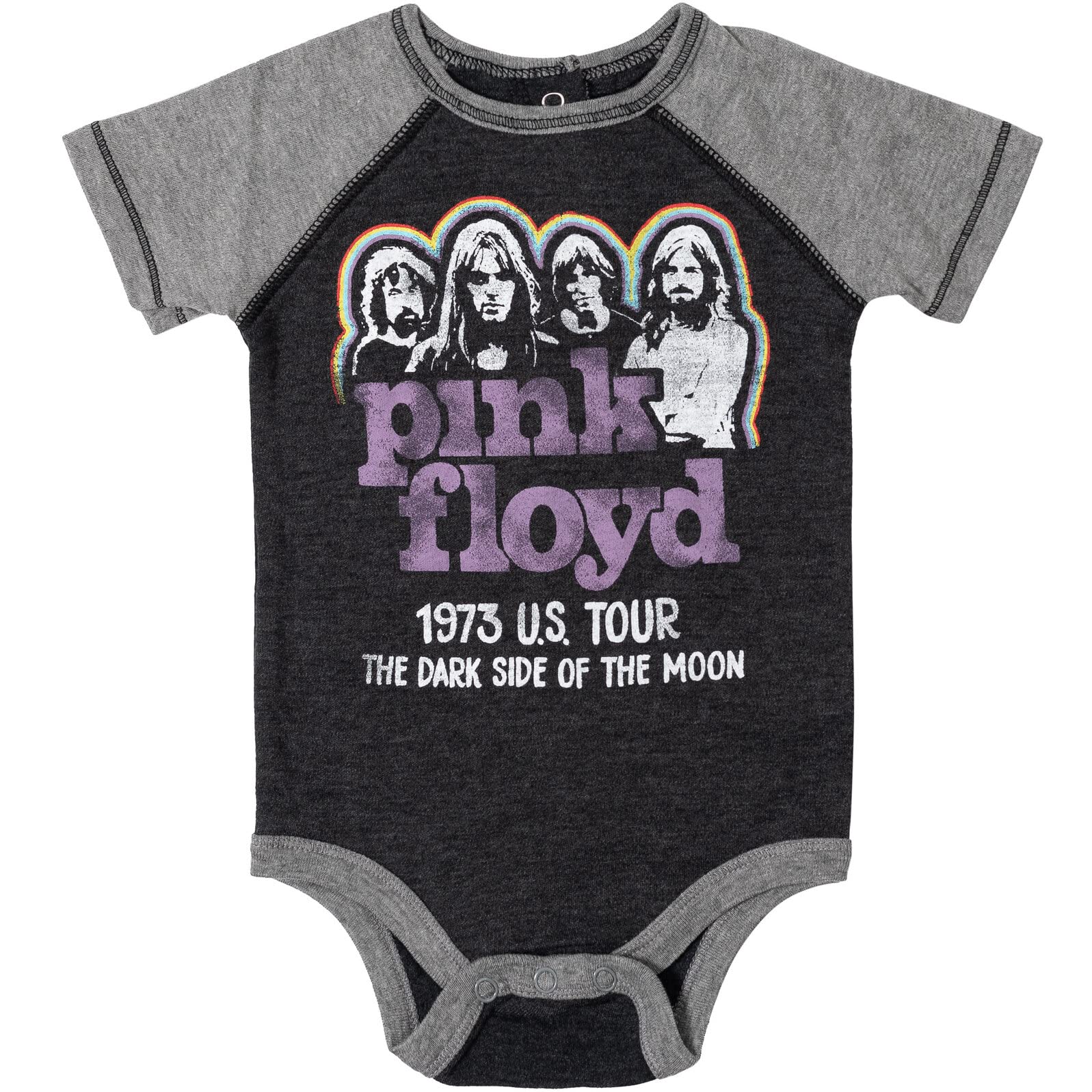 Pink Floyd Newborn Baby Boys 3 Pack Bodysuits Black/Grey/Blue 0-3 Months