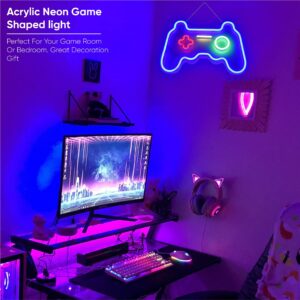 Gaming Controller Neon Sign | 16 x 10.8 Inch LED Light Sign for Wall Decor, Gaming Room, & Bedroom | Playstation or Xbox Gamer Decorations for Kids, Teens, Adults