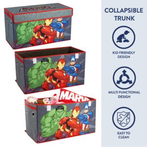 Marvel Spiderman 4 Piece Storage Solution Set with Pop Up Hamper, Collapsible Storage Trunk and 2 Nestable Storage Bins