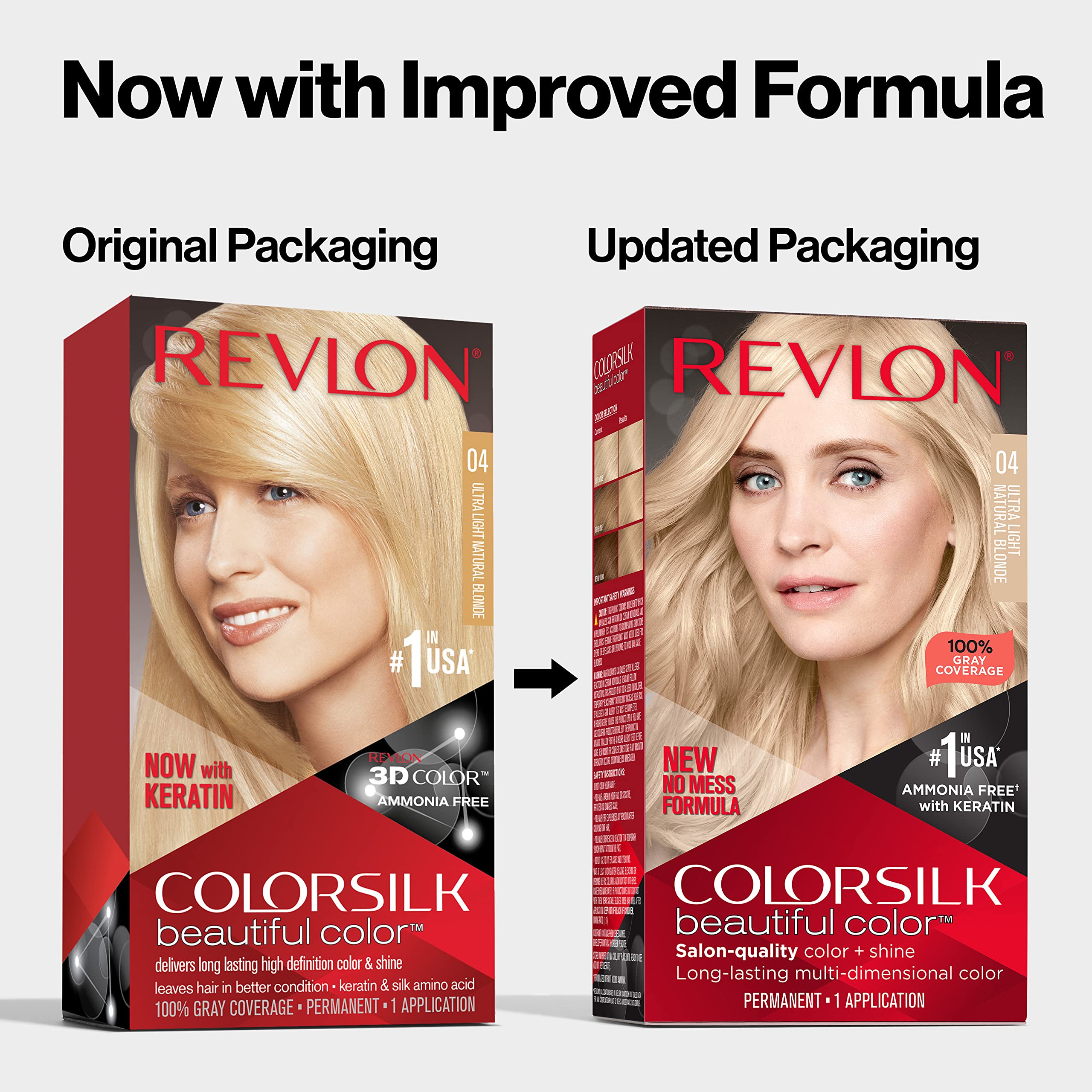 Revlon Colorsilk Beautiful Color Permanent Hair Color, Long-Lasting High-Definition Color, Shine & Silky Softness with 100% Gray Coverage, Ammonia Free, 053 Light Auburn, 1 Pack