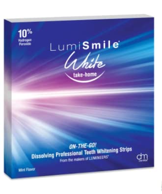 LumiSmiles Teeth Whitening Strips, Dissolving Professional Whitening Strips, 14 Treatments 28 Strips Formulated with 10% Hydrogen Peroxide. from The Makers of Lumineers