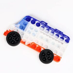 Argeousgor Fruit Pop Animal Push Silicone Bubbles Stress Relief Sensory Toy Popper Squeeze Toys (H-Ambulance)