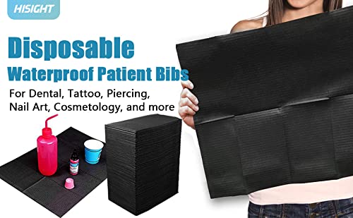 Tatmax International Disposable Black Tattoo Dental Bibs Piercing Waterproof 3-Ply Dental Napkin Tattoo Tray Table Covers