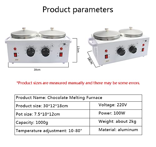 Double Wax Warmer, Professional Electric Wax Heater Machine Dual Paraffin Facial Skin SPA Equipment with Adjustable Temperature Set